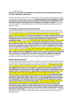 Jasper Jones Summary Notes - Themes & Character Summaries Key Character ...