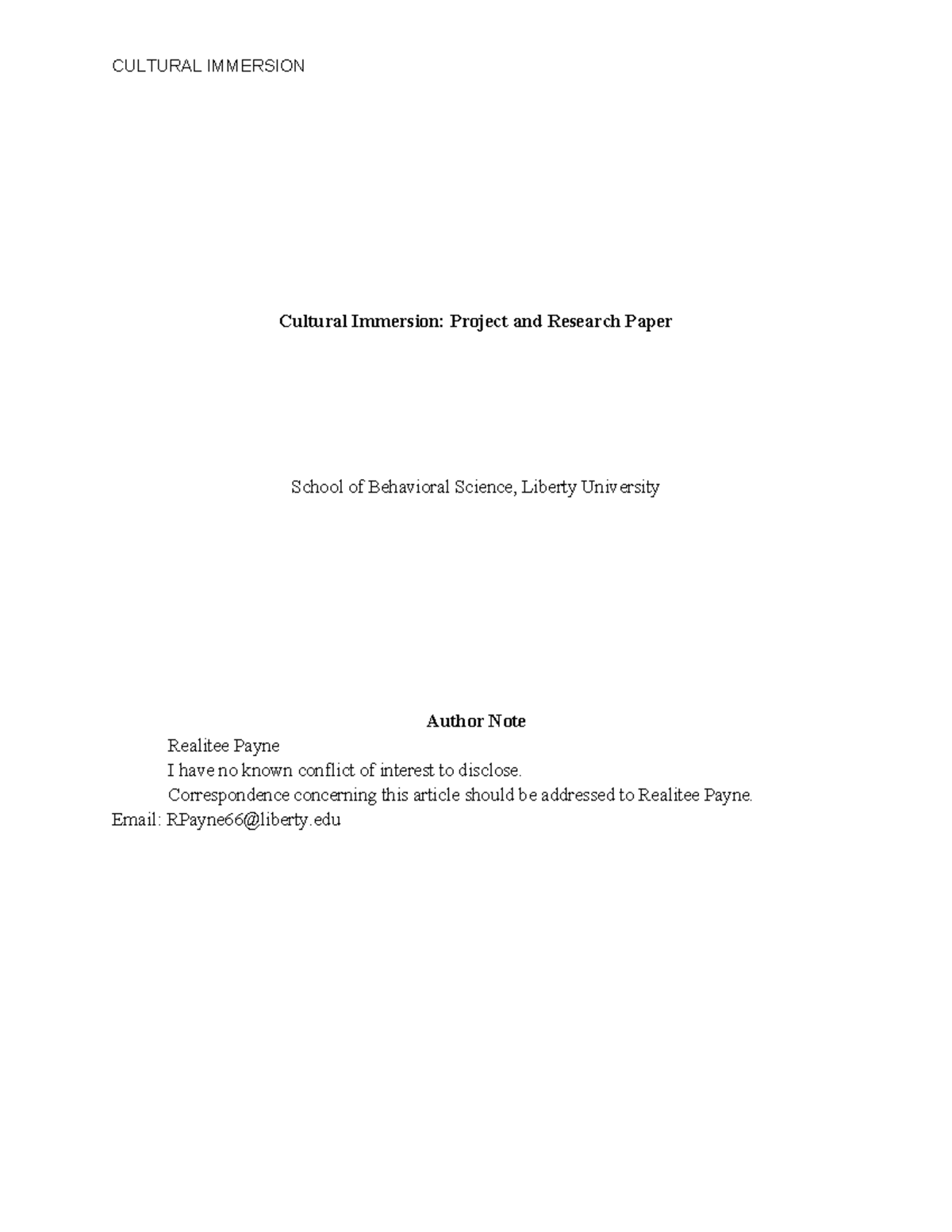 Couc 504 immersion project - Cultural Immersion: Project and Research ...