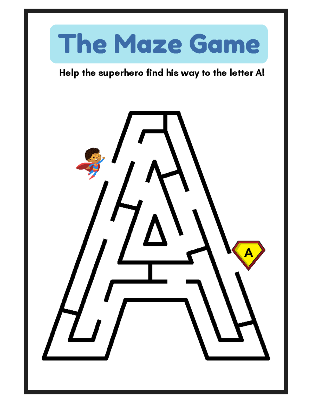 Maze Worksheet DSADDASDSAA - A Help the superhero find his way to the ...