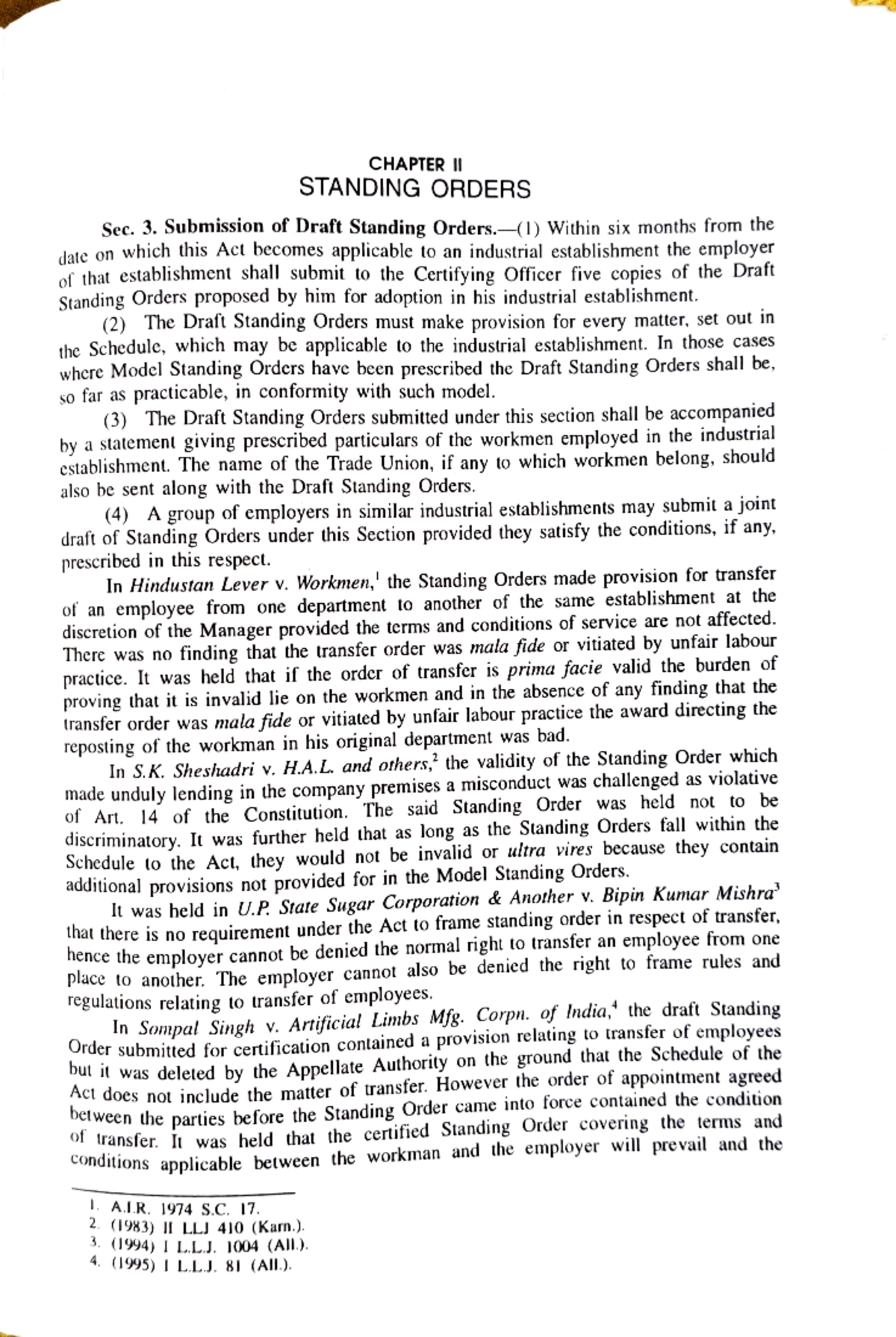 Standing Orders - Law: Important Judgements - Studocu