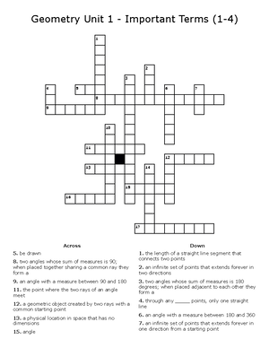 Geometry unit 1 important terms 1 4 AK2 - Geometry Unit 1 - Important ...