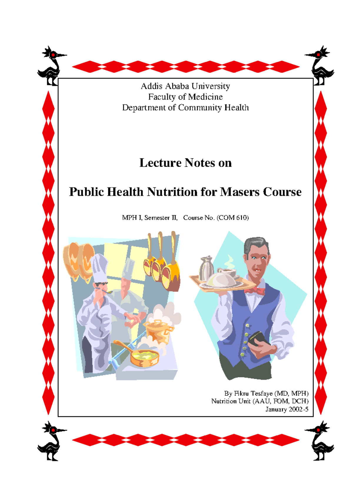 Lecture Notes on Public Health Nutrition - Addis Ababa University ...