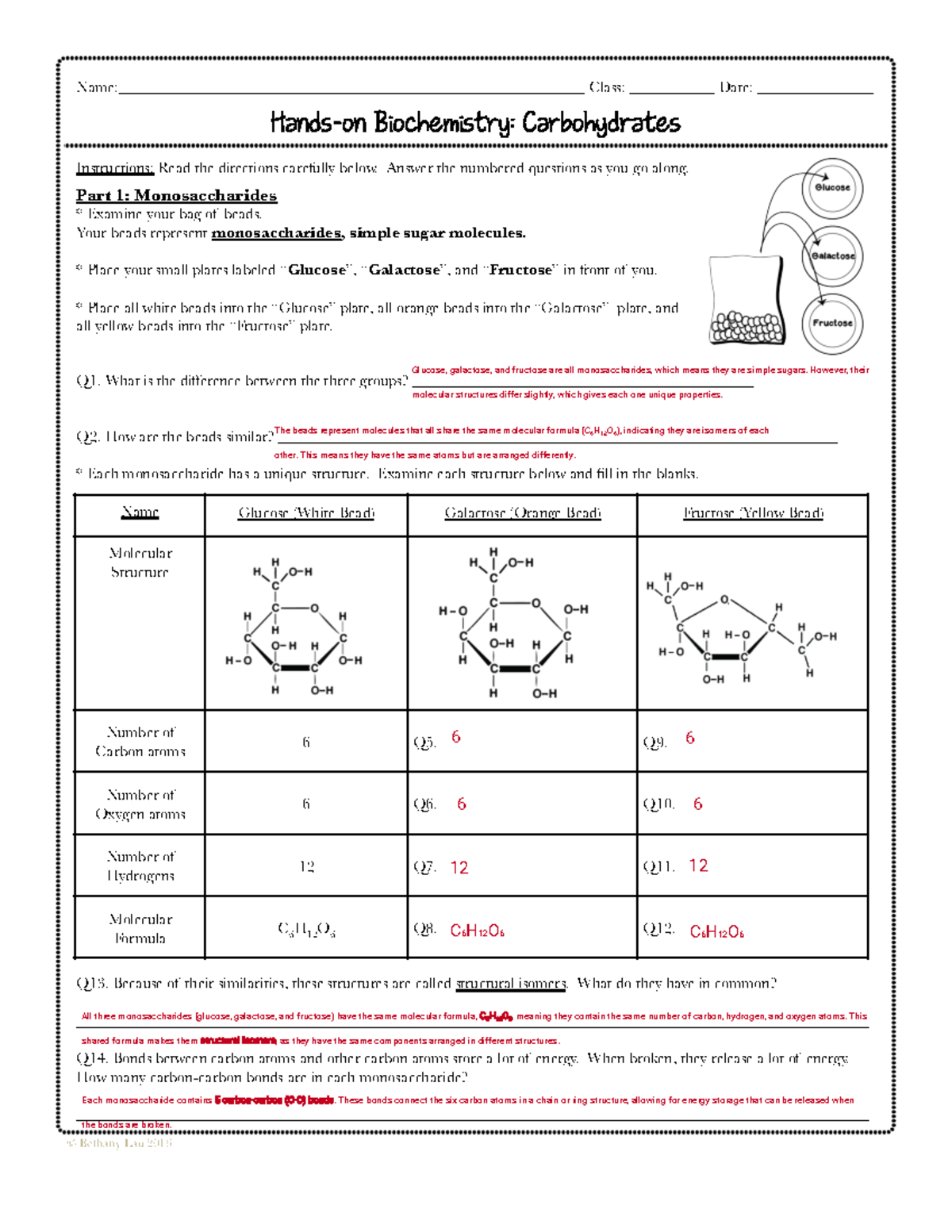 Cynthia Perez - Hands-on Biochemistry Carbohydrate Beads Students ...