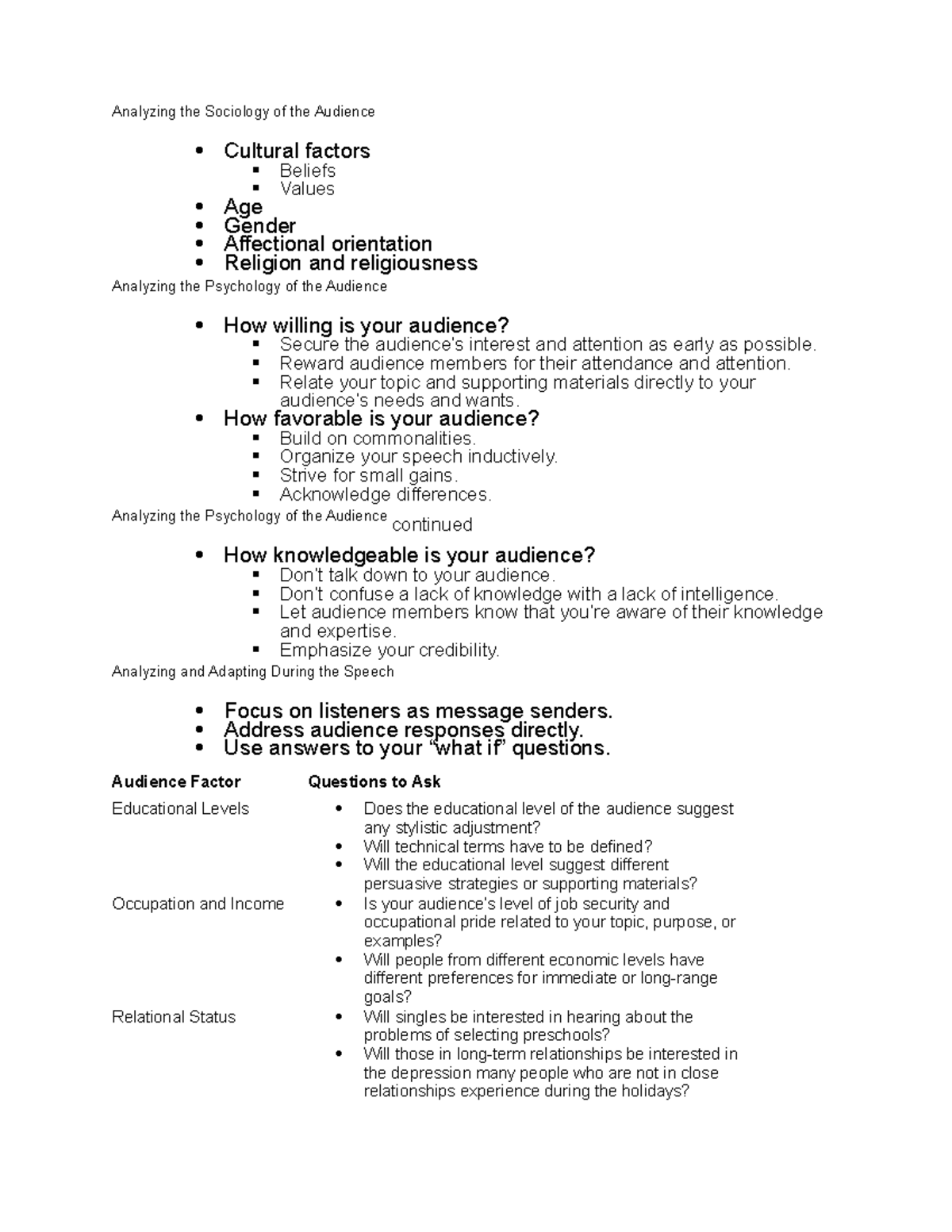 Step 2 - Step 2 of the public speech process - Analyzing the Sociology ...