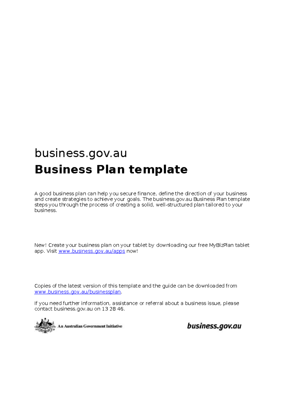 Appendix 3 Business plan template doc - business.gov Business Plan ...
