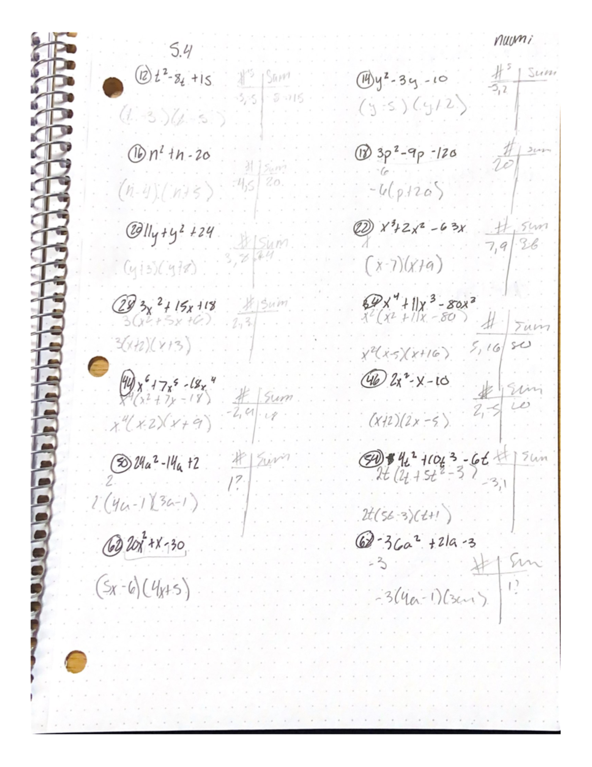 5 - homework + practice work - MATH 15 - Studocu