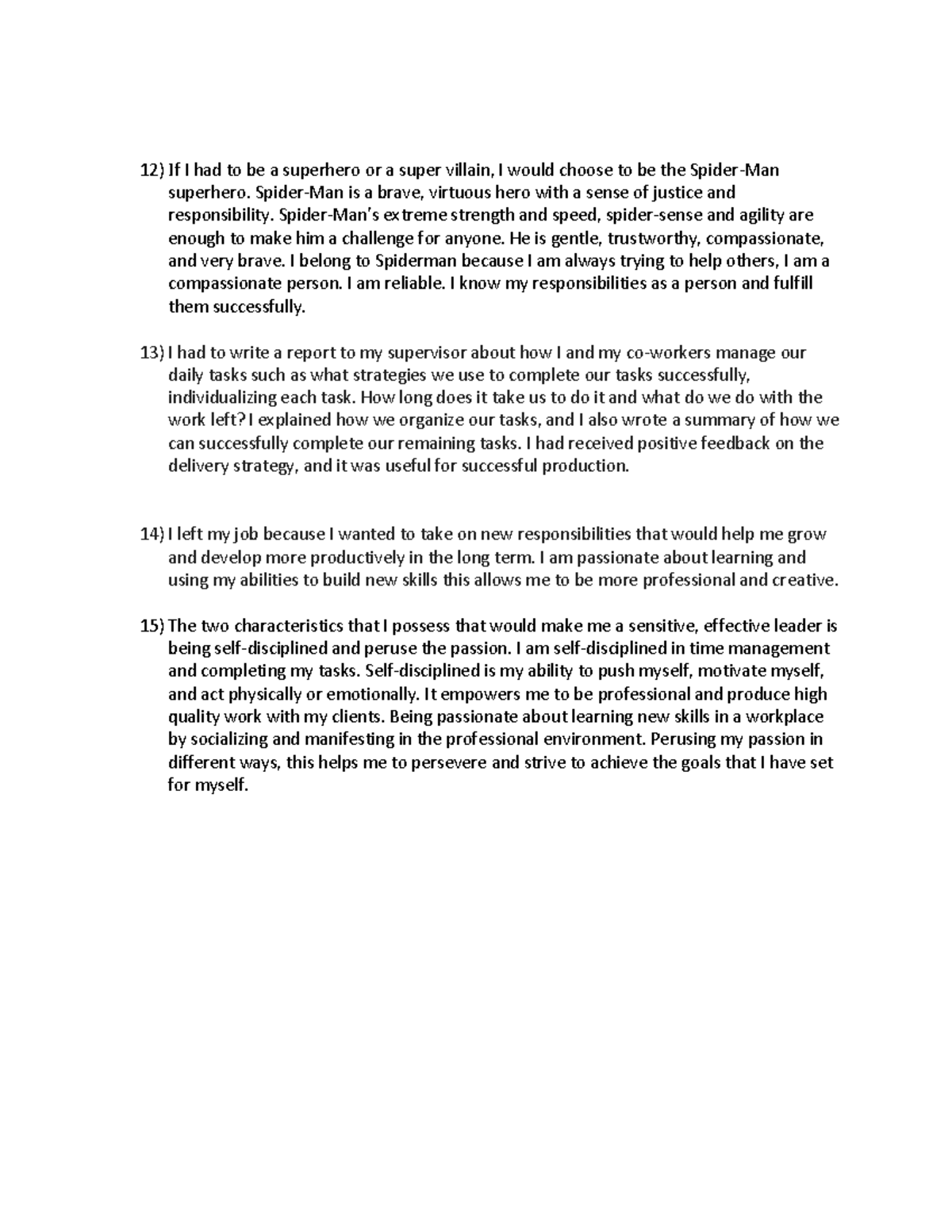 Interview answers - If I had to be a superhero or a super villain, I ...