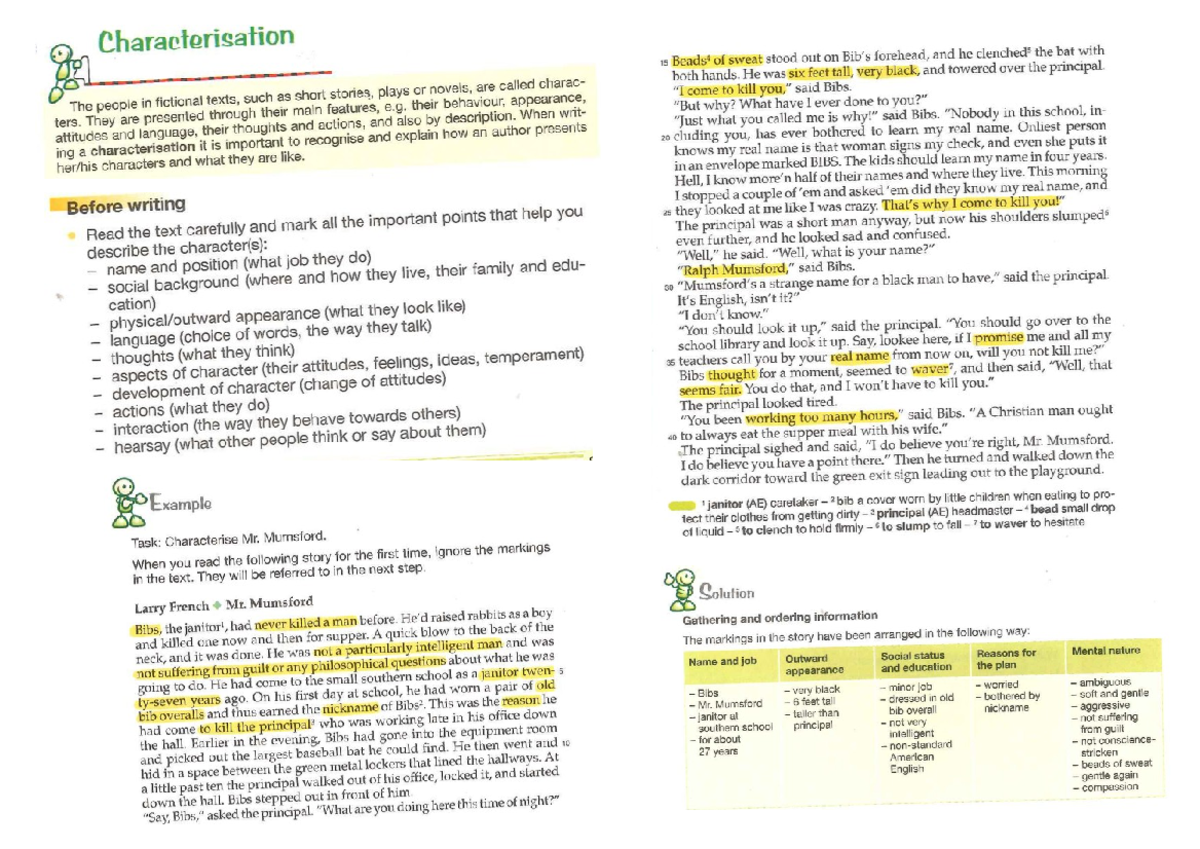 Characterization Model Text - Studocu
