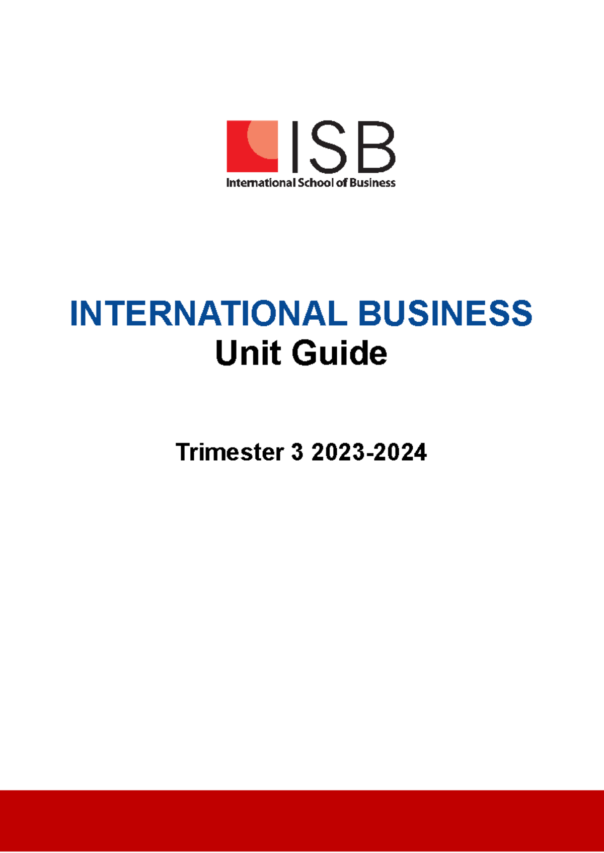 Official International Business Trimester 2 2023-2024 by Tessa ...