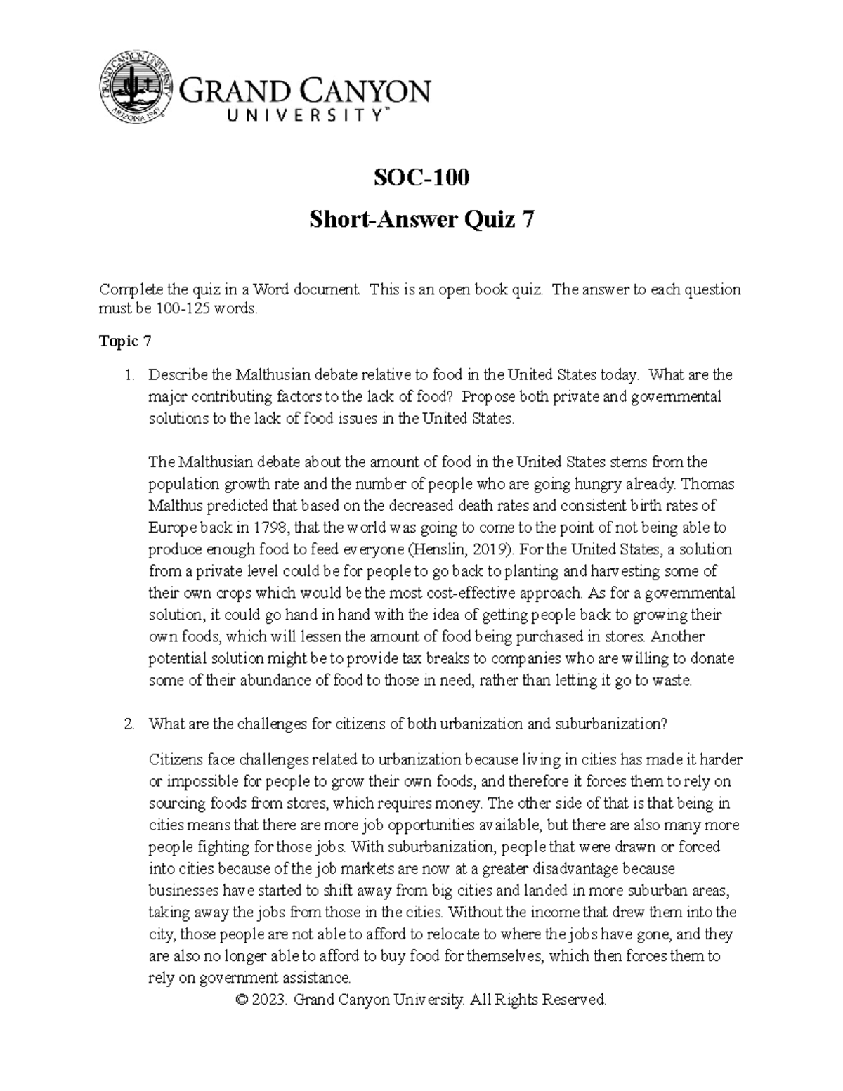 SOC-100.Short-Answer Quiz 7 1-8-18 (1) - SOC- Short-Answer Quiz 7 ...