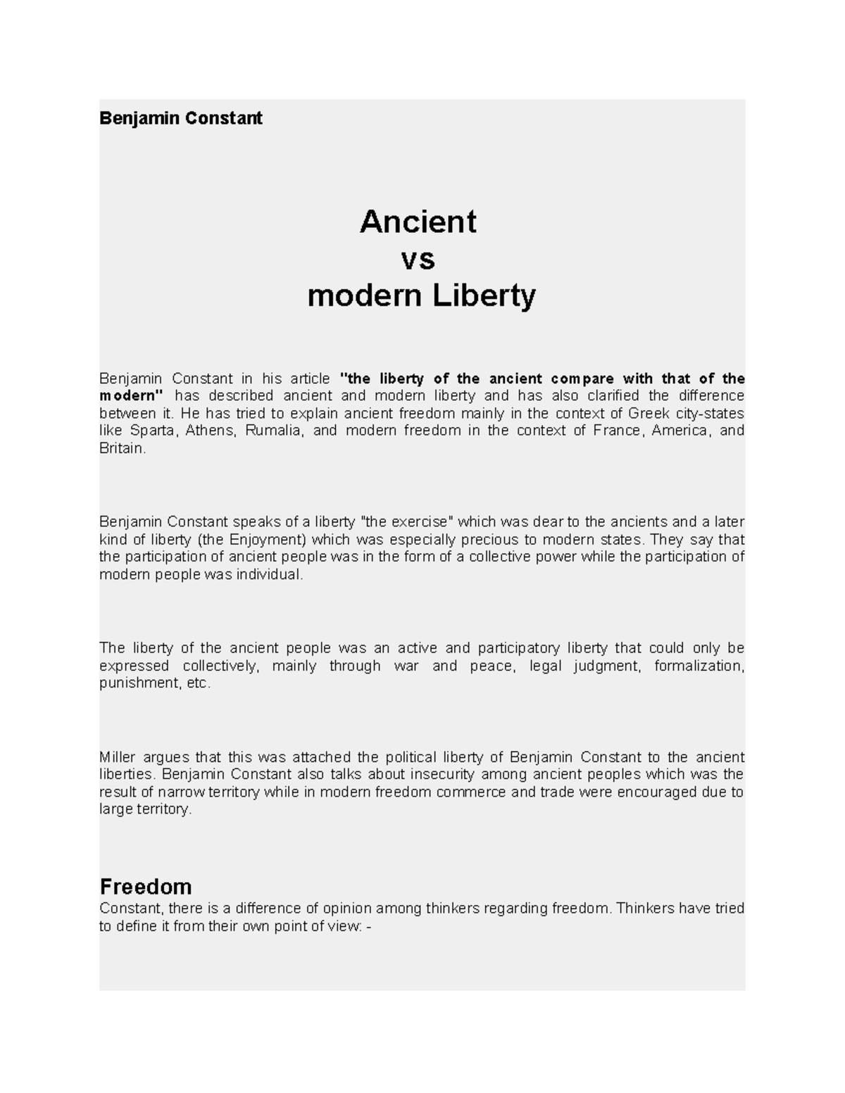 Constant pdf - Benjamin Constant Ancient vs modern Liberty Benjamin ...