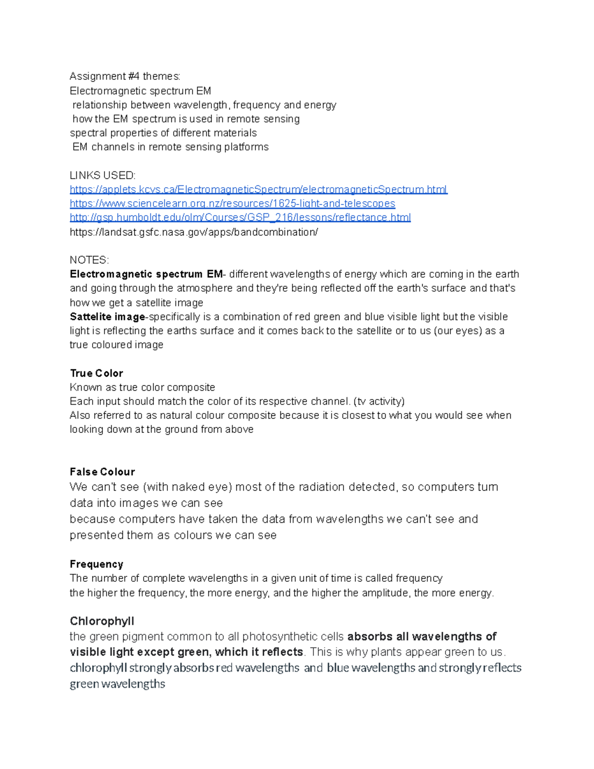 Cons assignment 4 - Assignment #4 themes: Electromagnetic spectrum EM relationship between - Studocu