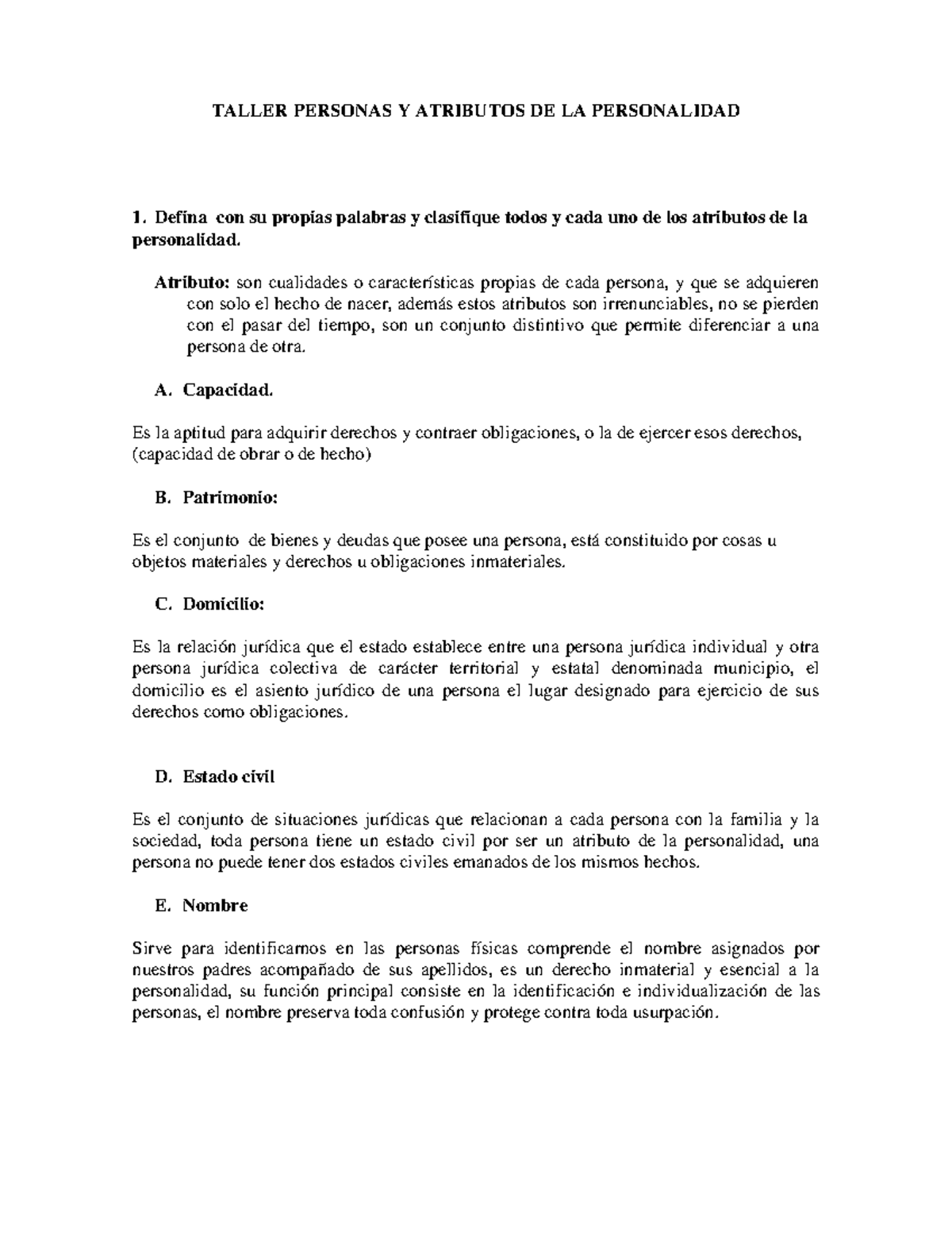 Atributos De La Persona Atributos De La Personalidad Concepto Son - Ponasa