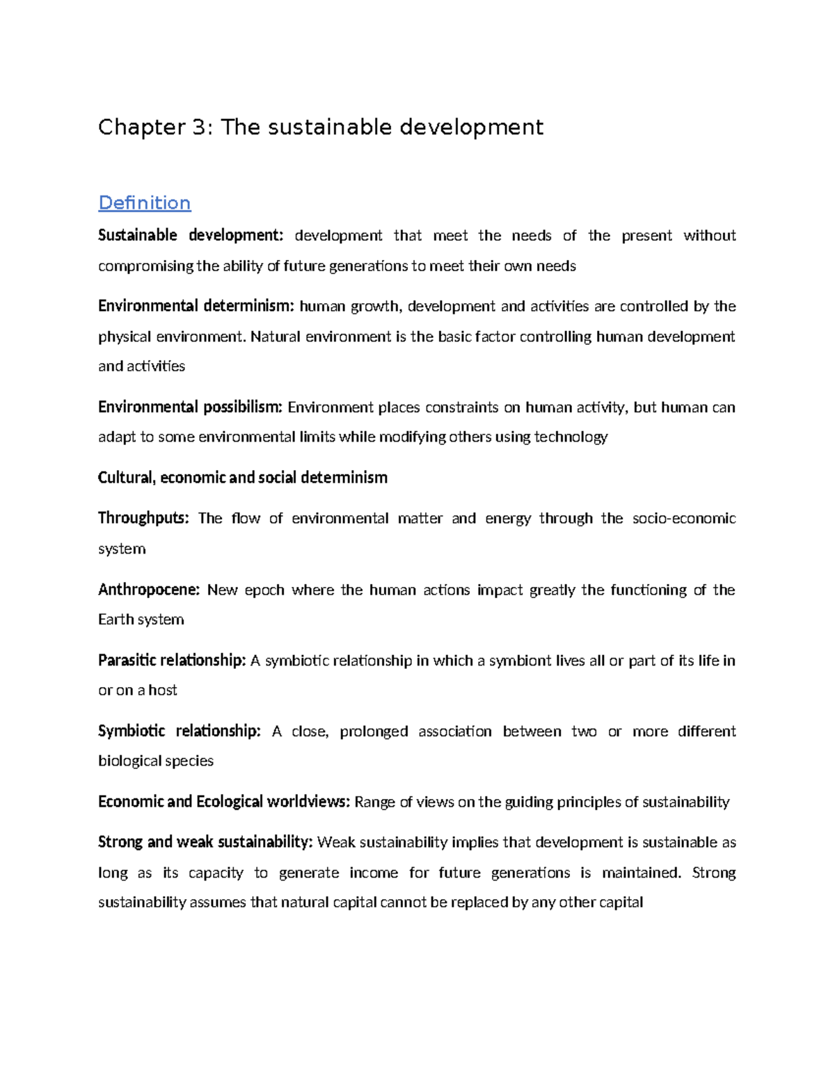 Chapter 3 - Summary Global Environmental Issues - Chapter 3: The ...