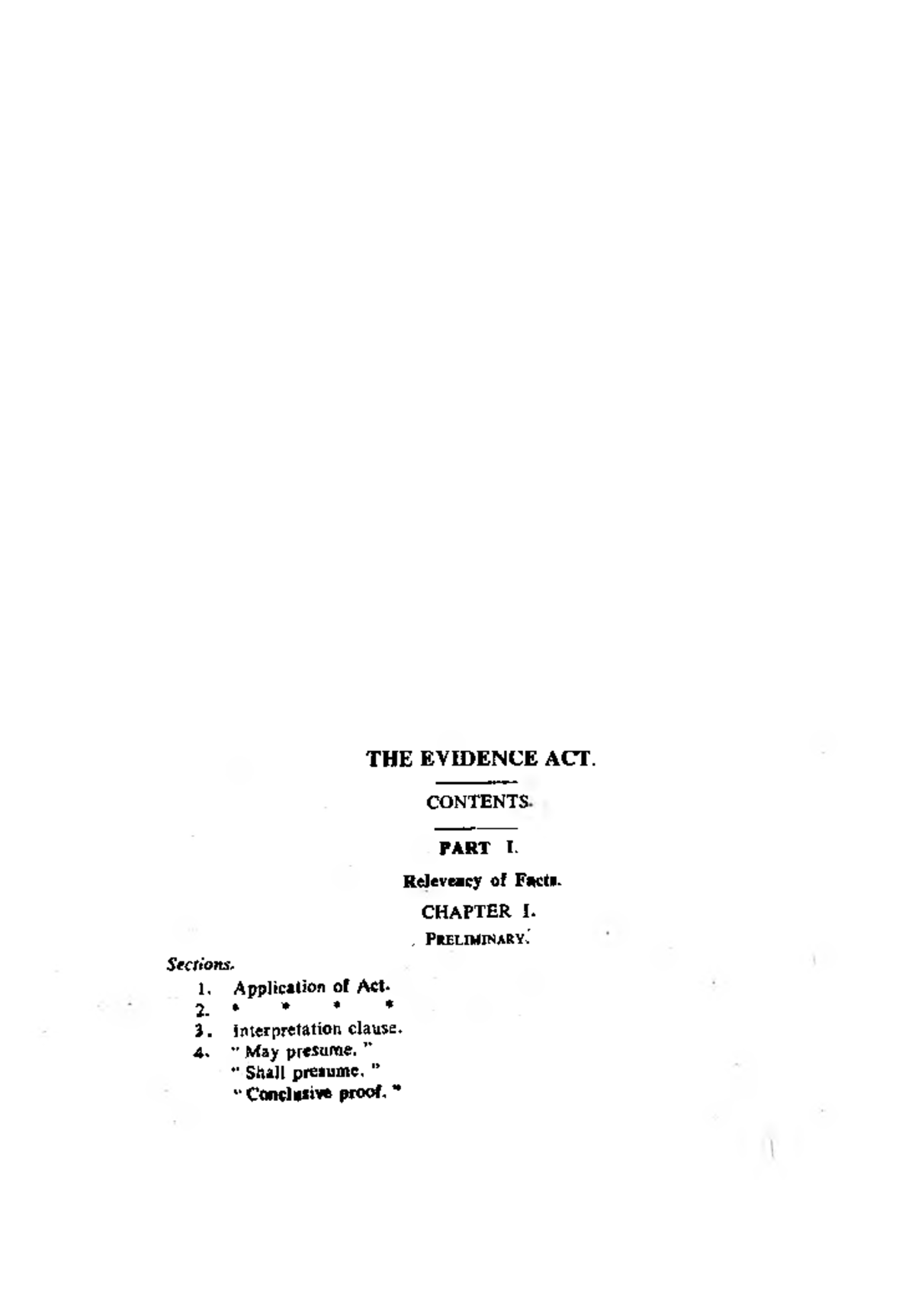 MMR61335 revision material - THE EVIDENCE ACT. C O N T E N T S PART I ...