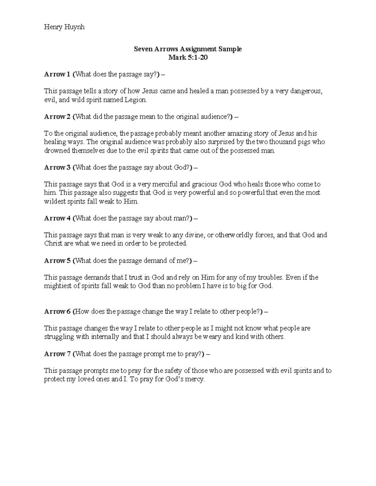 Seven Arrows-Mark5120 - Henry Huynh Seven Arrows Assignment Sample Mark ...