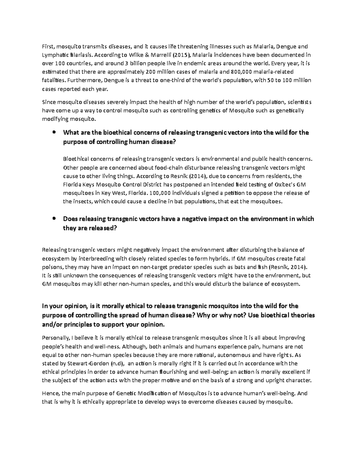 Discussion Four Bioethics - HS 4812 - UoPeople - Studocu