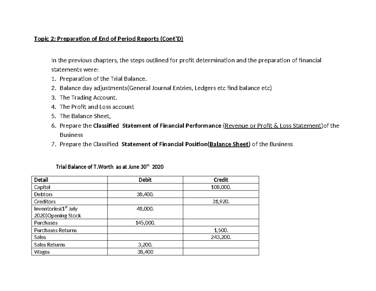 Topic 2 .4.1.Real Process - Topic 2: Preparation of End of Period ...