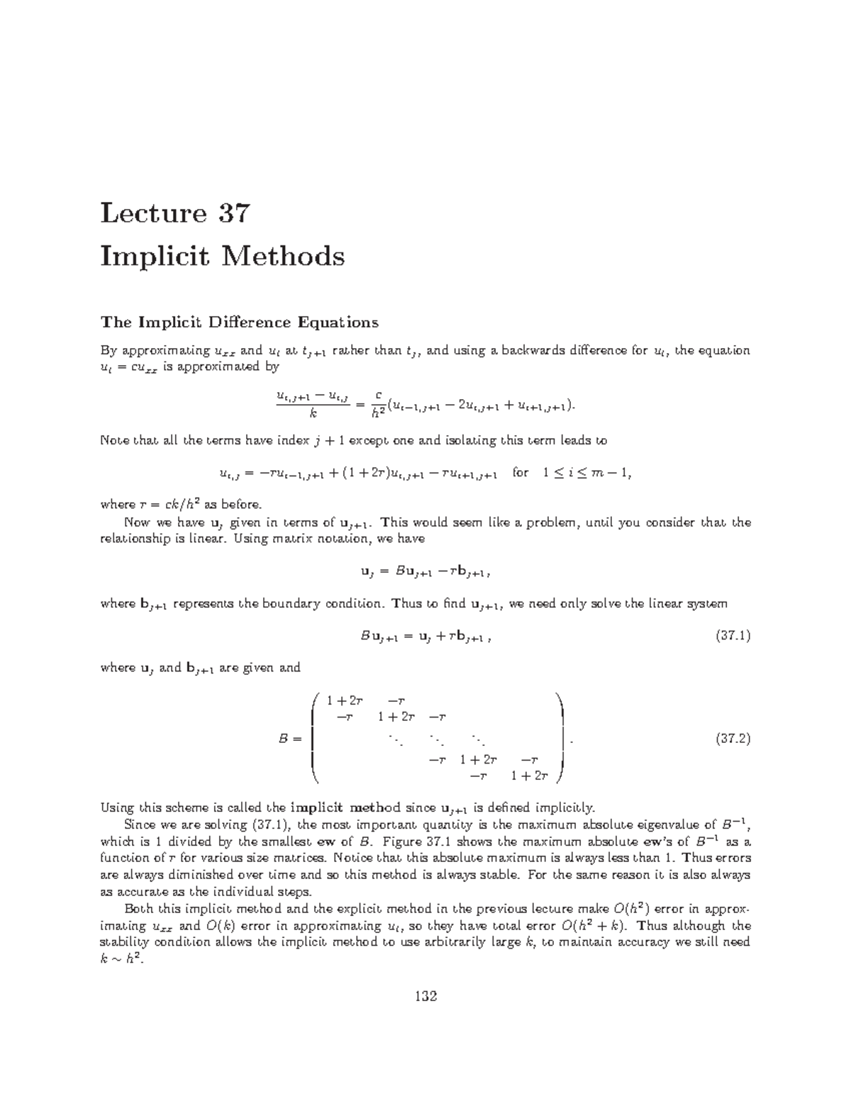 Lecture 37 MATH 3600 Spring 2015 - Lecture 37 Implicit Methods The ...