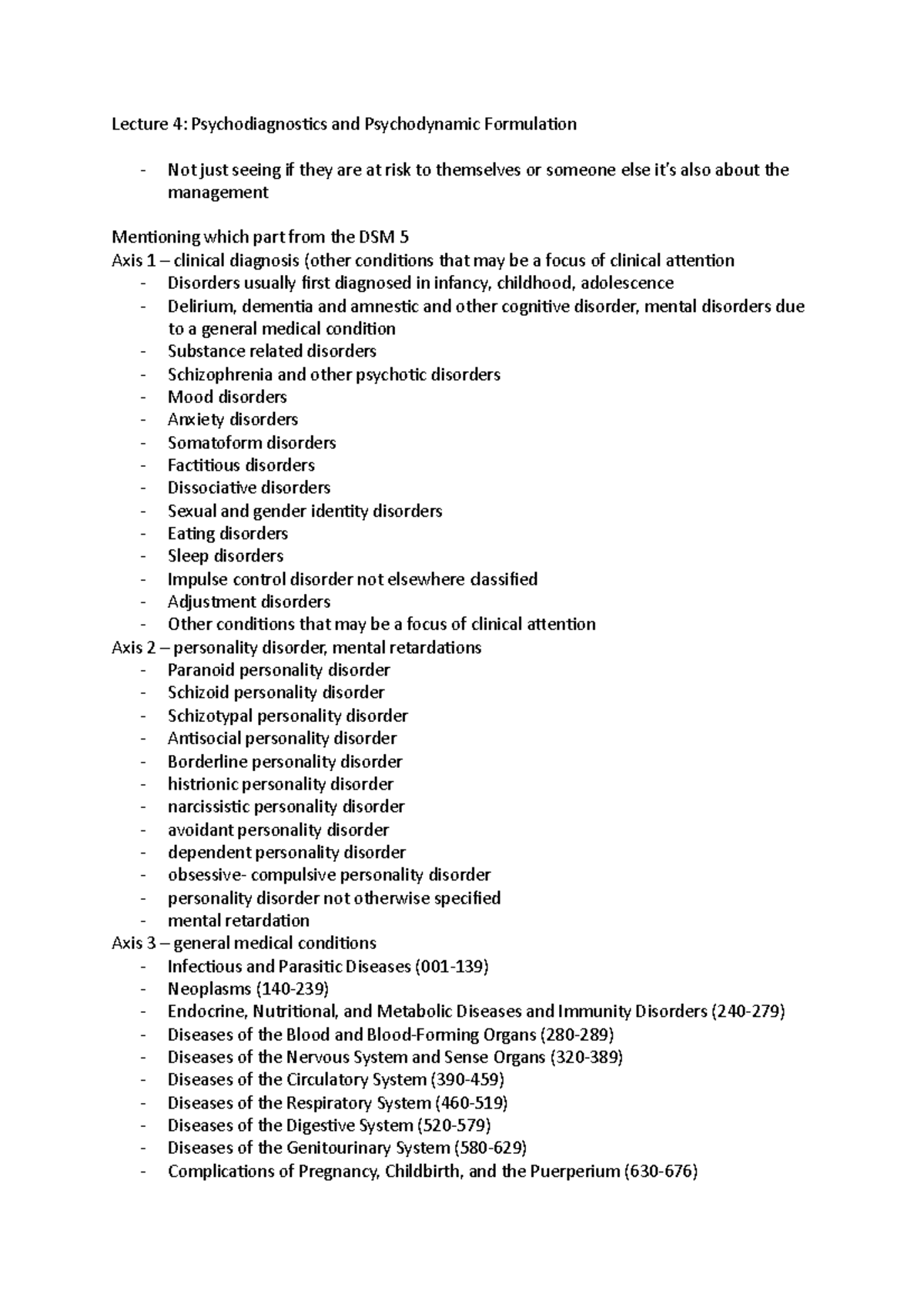 Lecture 4 COU6113 - Lecture 4: Psychodiagnostics and Psychodynamic ...