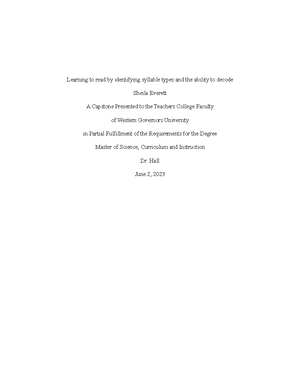 Task 5 WGU Capstone Research Template - Learning to read by identifying ...