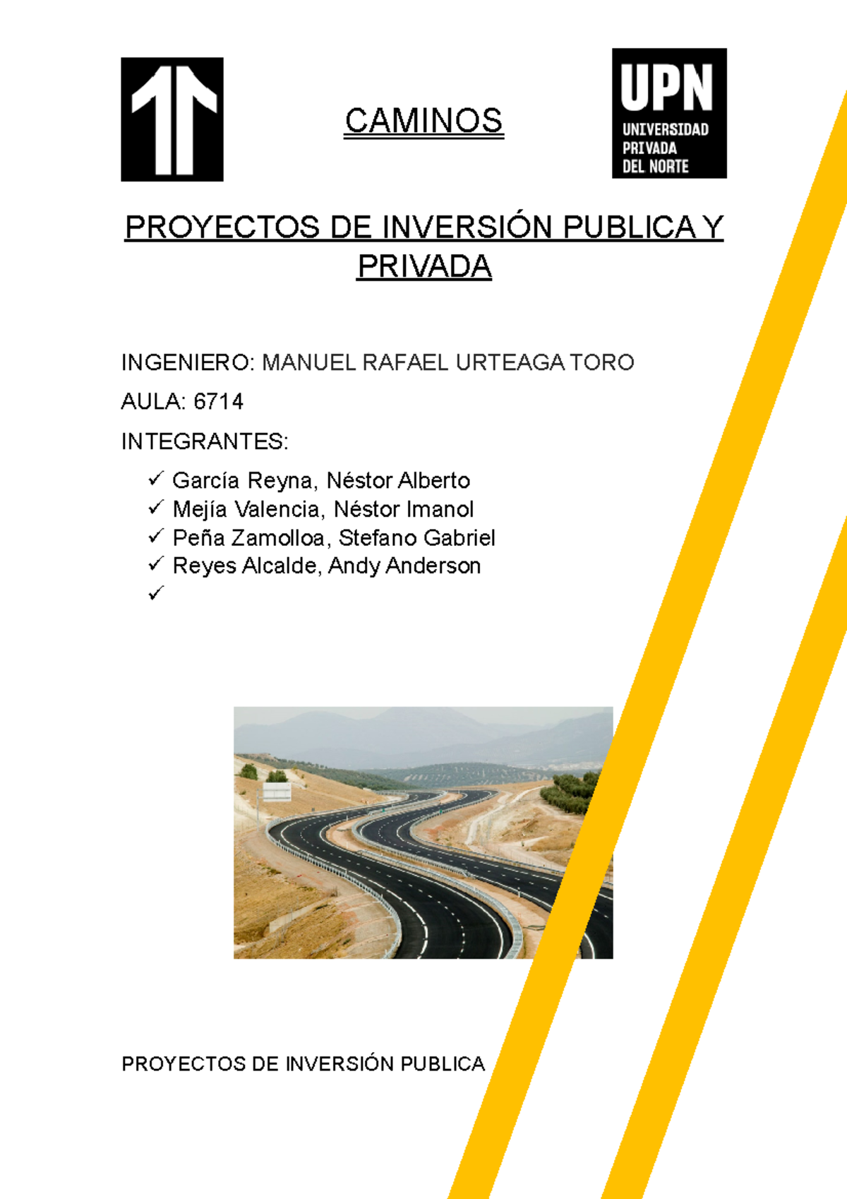 Proyectos DE Inversión Publica Y Privada - CAMINOS PROYECTOS DE ...