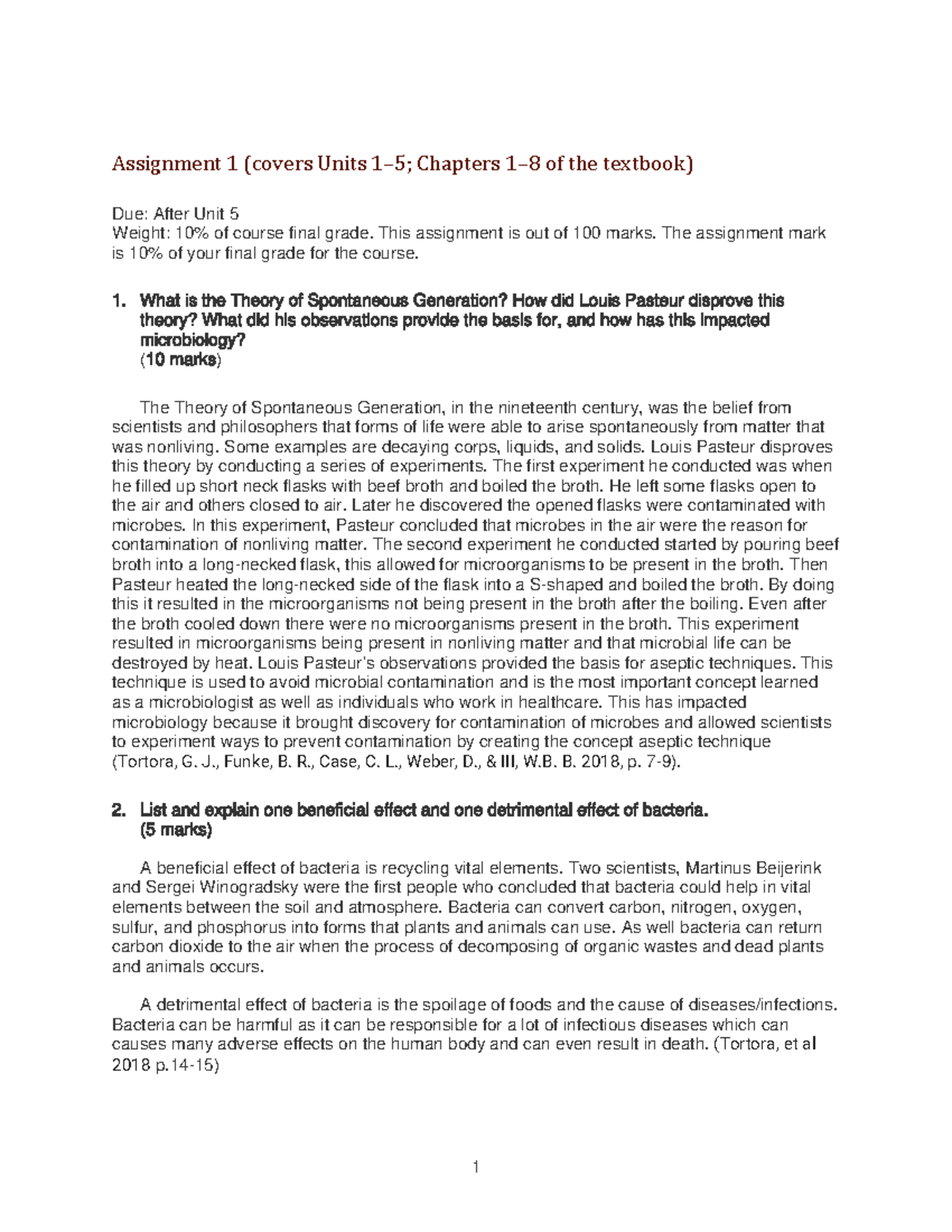 Hayley Micro Assigment 1 - Assignment 1 (covers Units 1–5; Chapters 1–8 ...