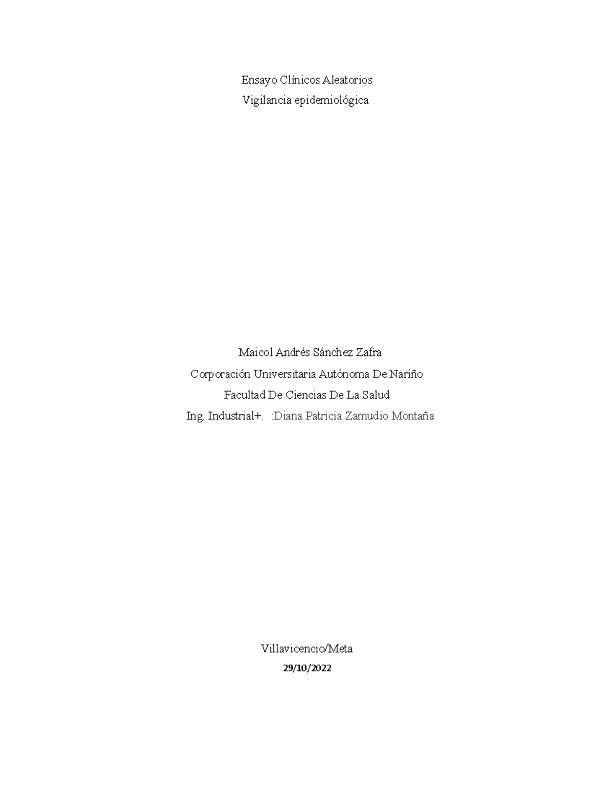 Ensayo de epido,ogia - este documento nos habla de la epidemiologia ...