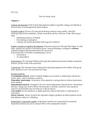 PSY 240 - Test #2 Study Guide - Chapter 4: The Preschool Years Greatest ...