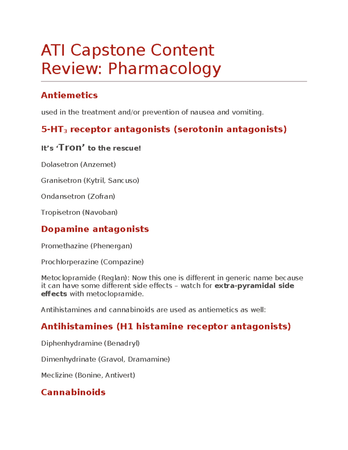 ATI Capstone Content Review - ATI Capstone Content Review: Pharmacology ...