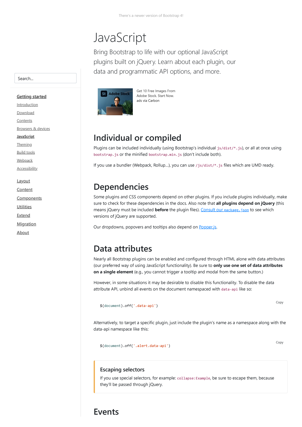 Java Script · Bootstrap There S A Newer Version Of Bootstrap 4 Javascript Bring Bootstrap To