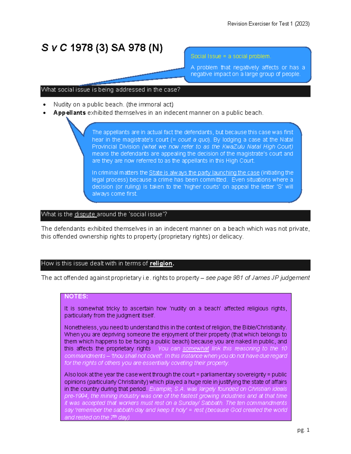 S v C case revision exercise and the Firac method incl How to read a ...