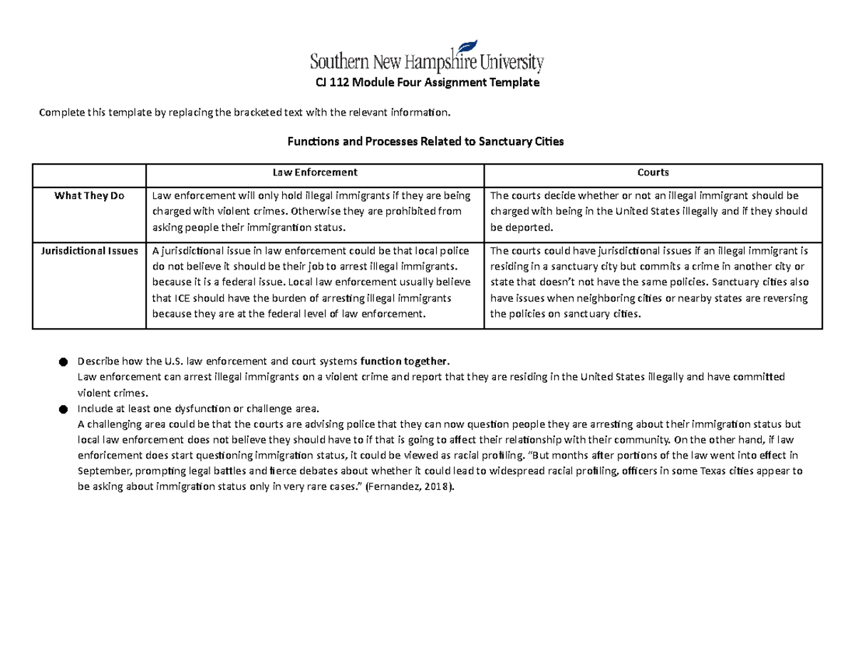Cj 112 Module Four Assignment Template Cj 112 Module Four Assignment Template Complete This