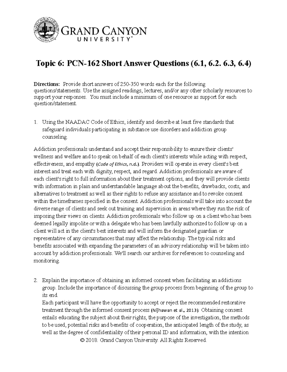 Short Answer - 6, 6) Directions: Provide short answers of 250-350 words ...