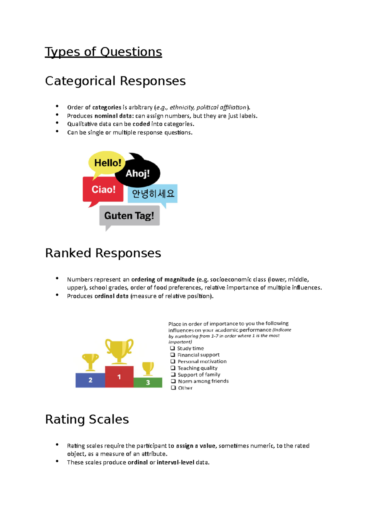 Types of Questions - Quantitative Research Method Designs - Types of ...
