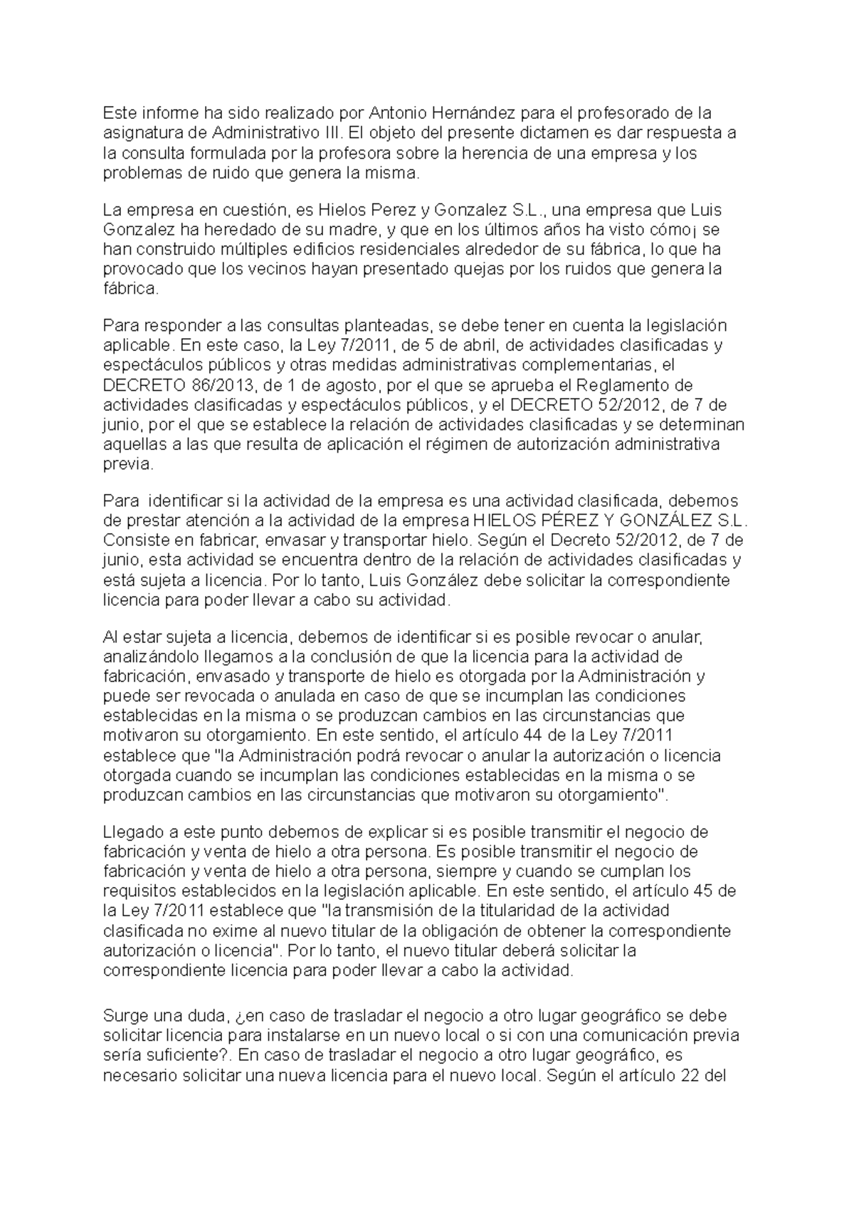 Practica Admin III 3 - Este informe ha sido realizado por Antonio Hernández para el profesorado ...