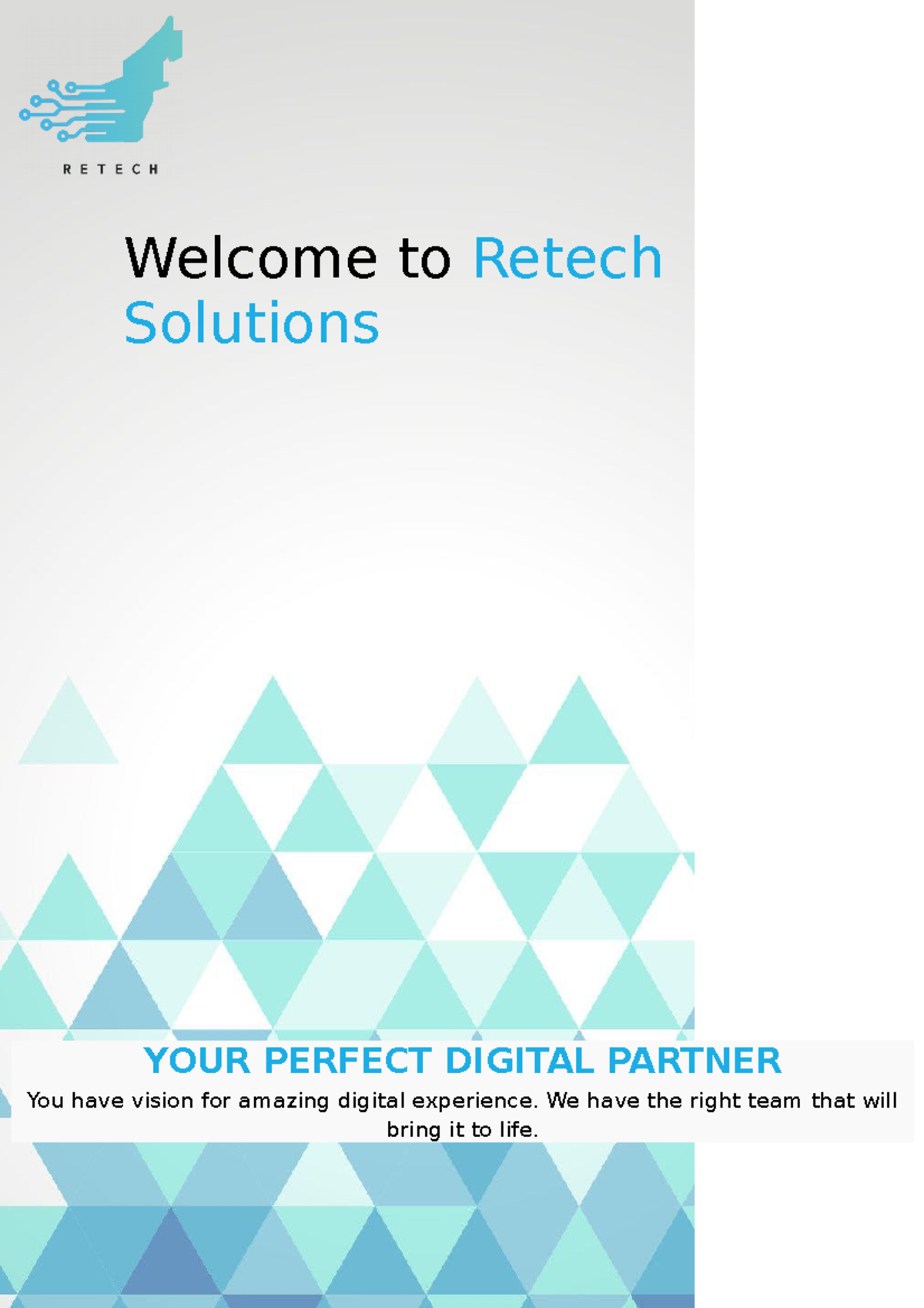 Venue Booking Proposal - Welcome to Retech Solutions YOUR PERFECT DIGITAL PARTNER You have ...