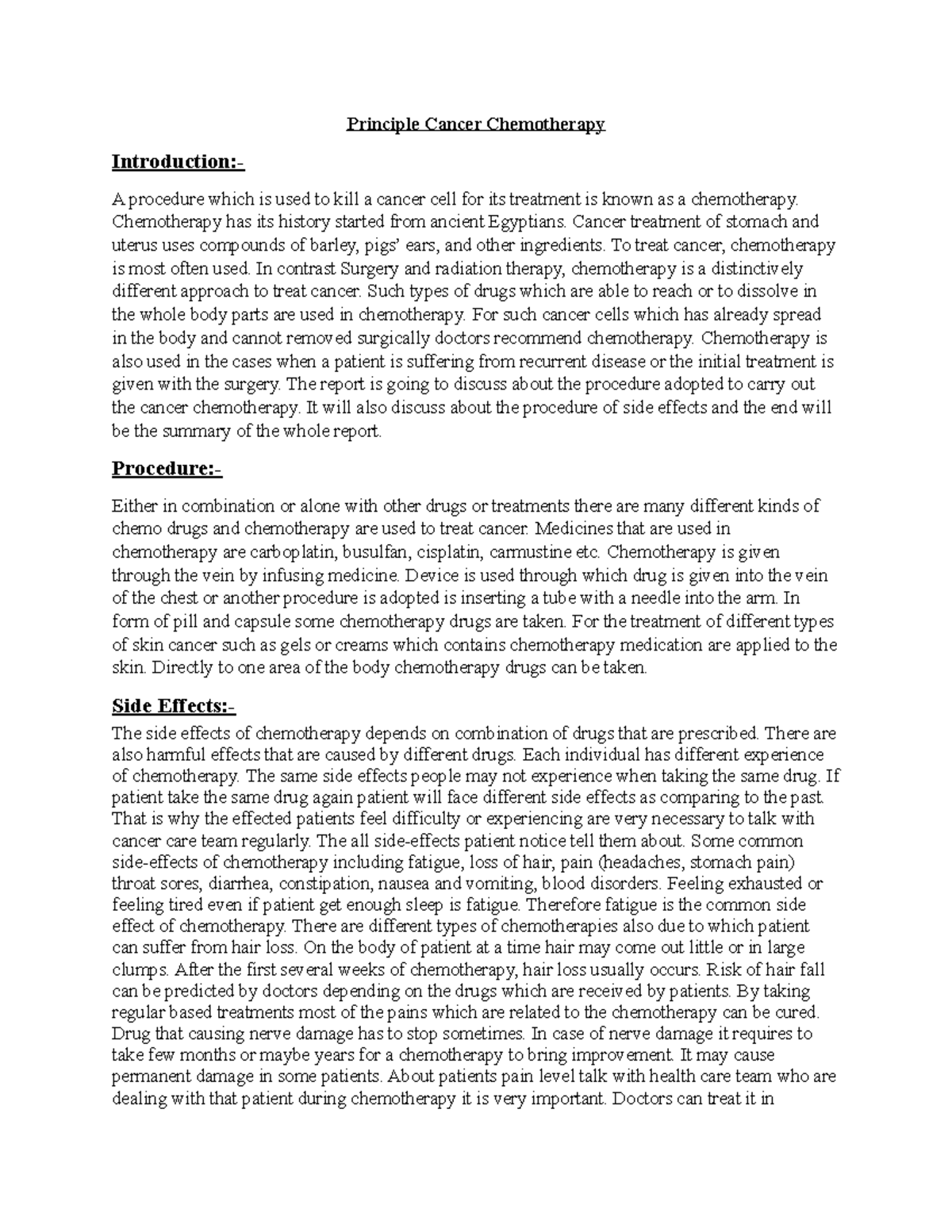 Principle Cancer Chemotherapy - Principle Cancer Chemotherapy ...