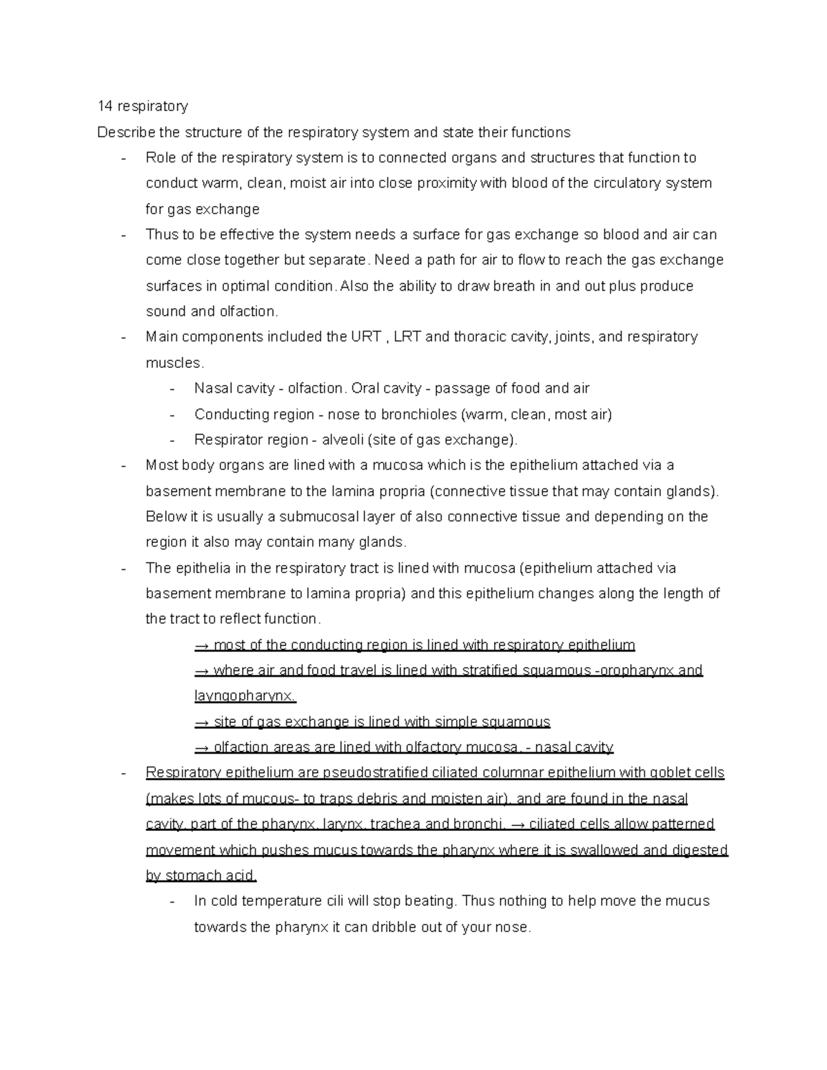 human body system 192 Module 3 Respiratory notes - semester 2 - 14 ...