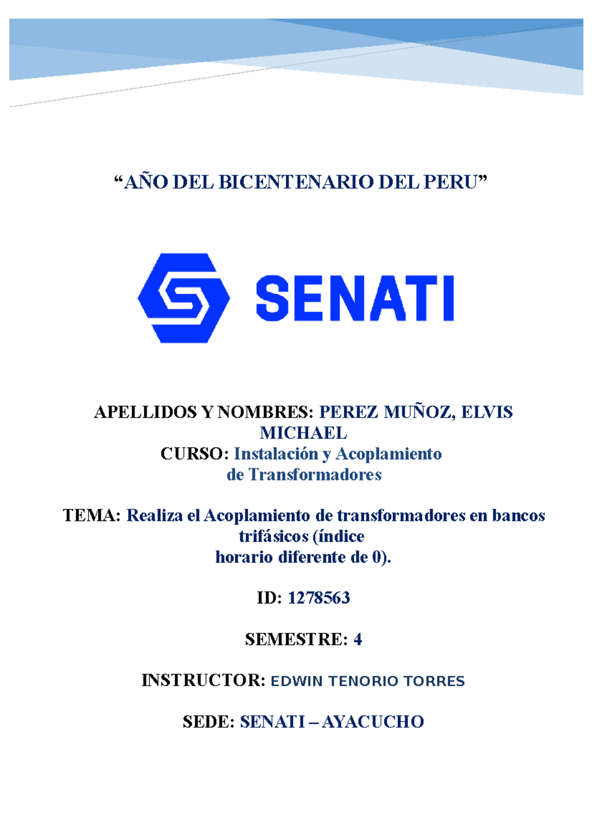 Trabajo final 4 semestre senati electricistas industriales - SENATI ...