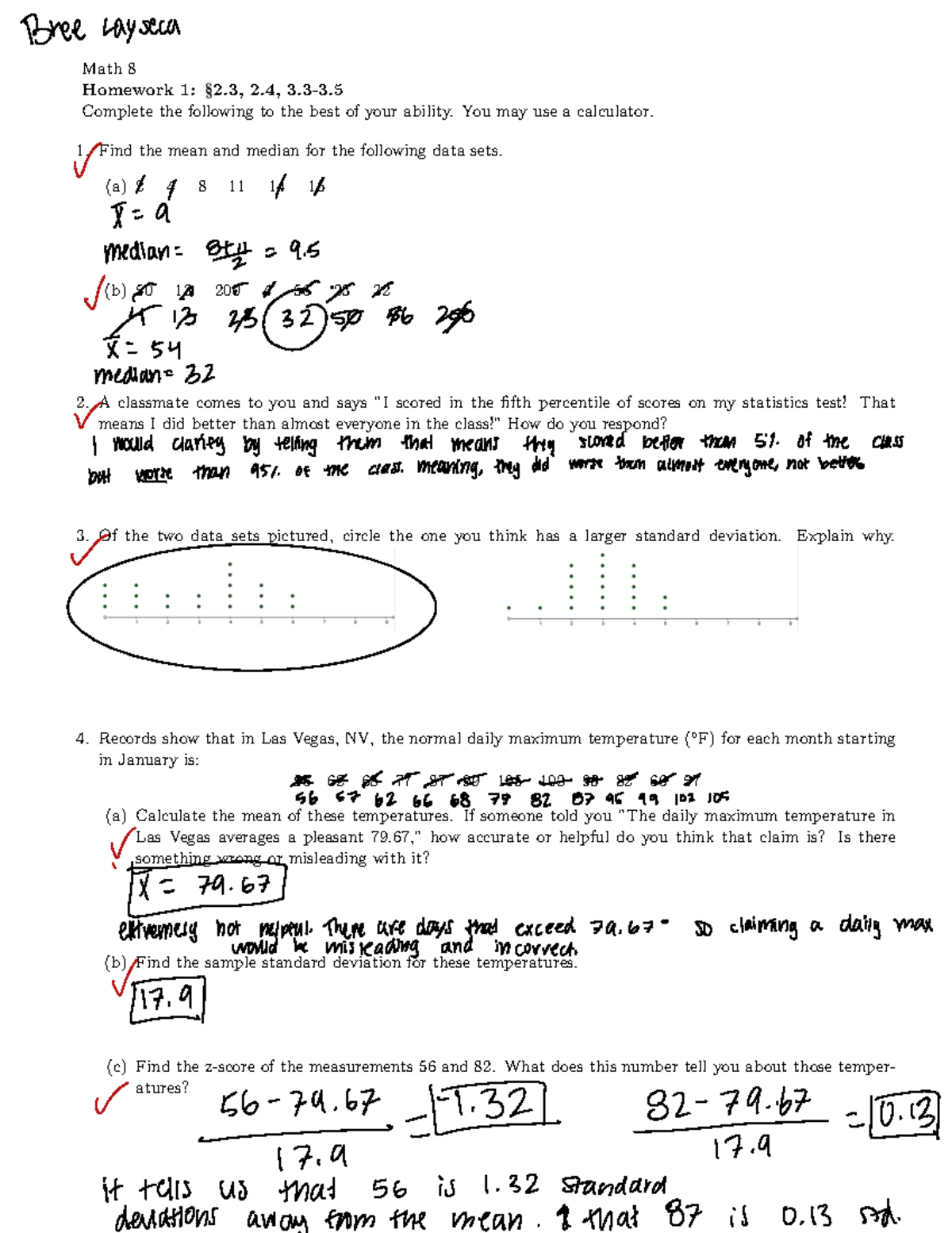 Hw1 - Grice homework 1 - Math 8 Homework 1: 2, 2, 3-3. Complete the following to the best of ...