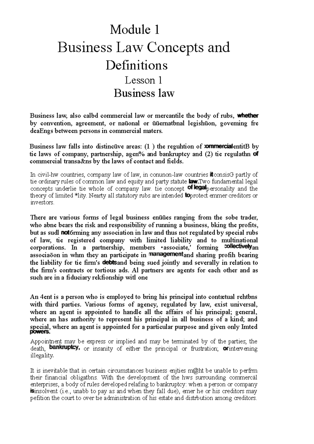 Entrep 3 Business Law and Taxation word - Module 1 Business Law ...