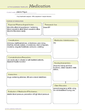 ACE Inhibitors med card - NUR 252 - ACTIVE LEARNING TEMPLATES STUDENT ...