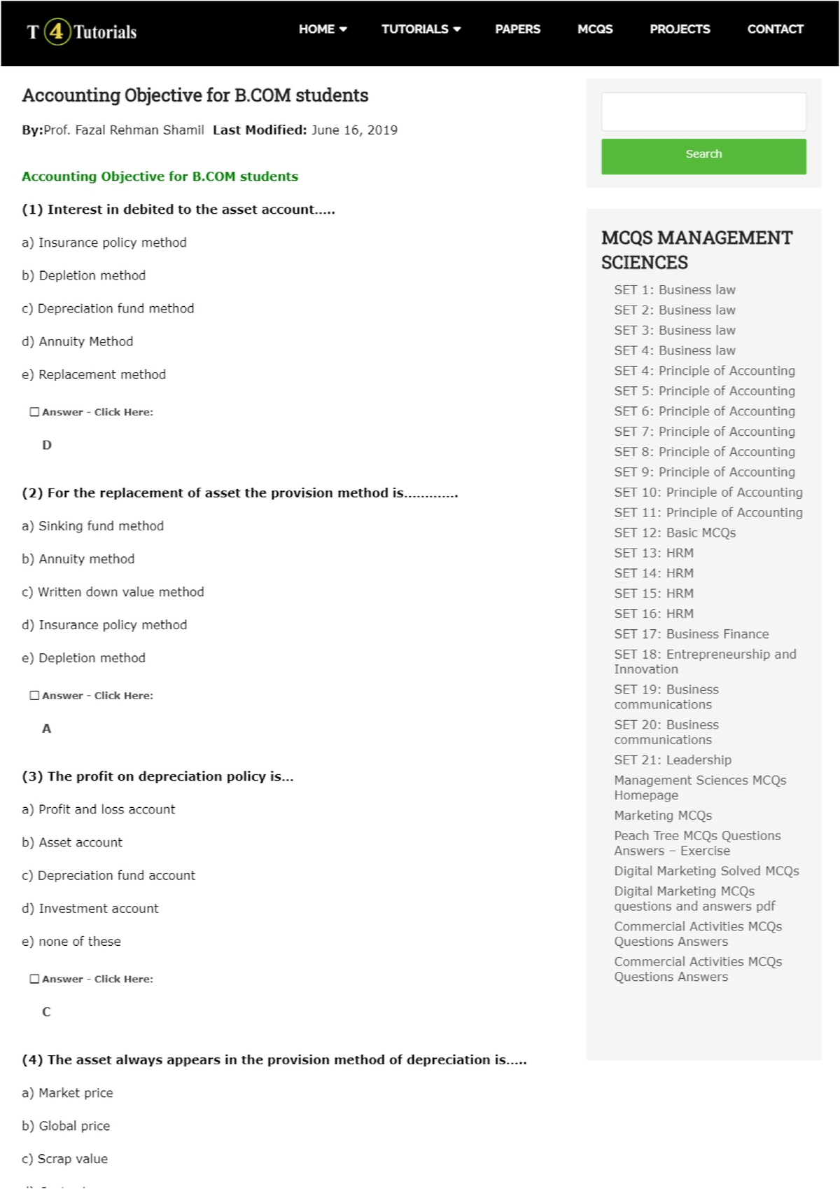 SET 10 Accounting MCQs in PDF PPSC - managrrial accounting - Studocu