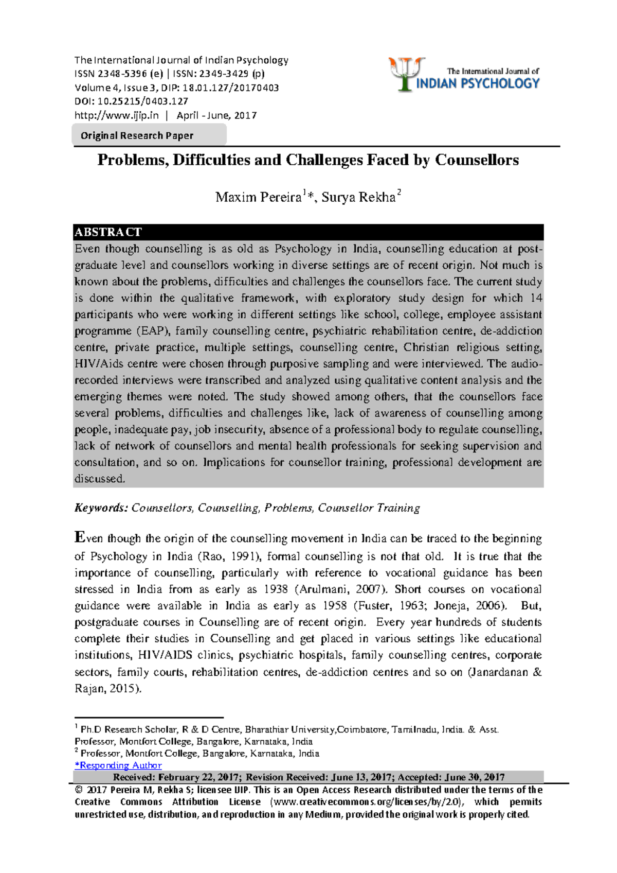 Problems Difficulties and Challenges Fac - Original Research Paper The ...