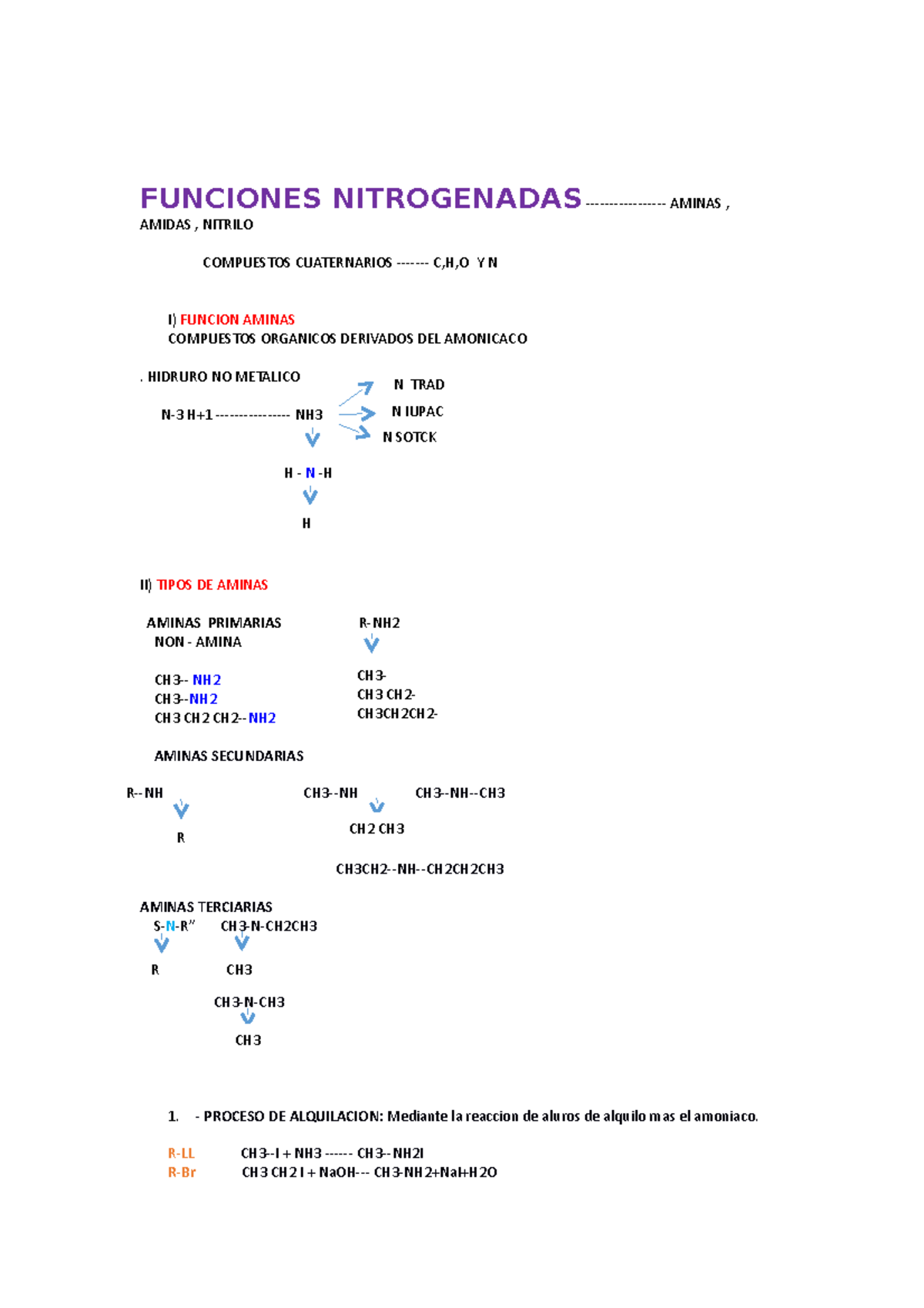 Funciones Nitrogenadas - FUNCIONES NITROGENADAS - AMINAS , AMIDAS , NITRILO COMPUESTOS ...