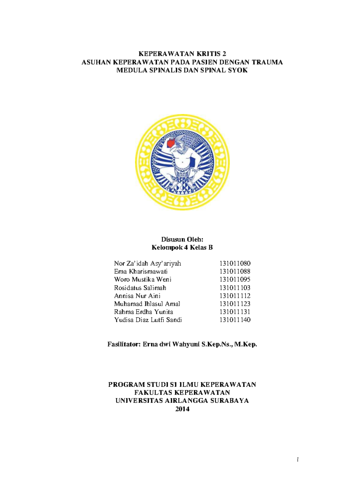 Askep SCI dan Spinal Shock kls B - i KEPERAWATAN KRITIS 2 ASUHAN ...