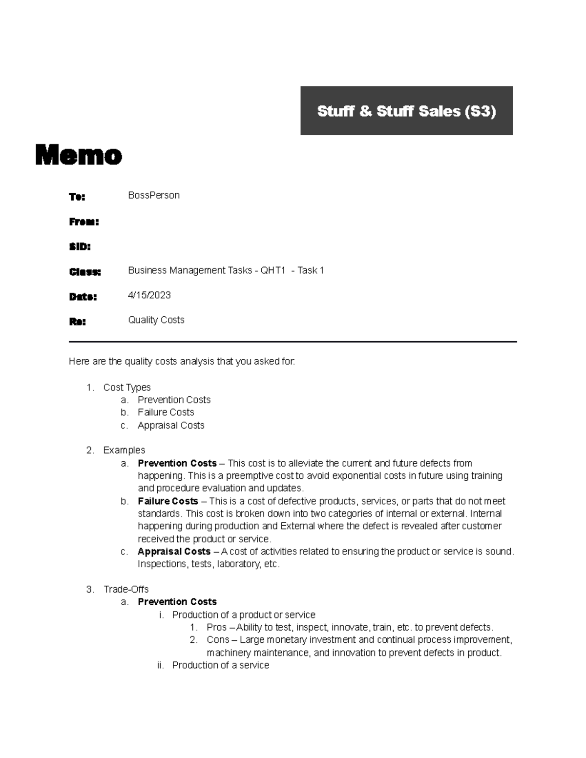 Business Management Tasks - QHT1 - task 3- Redacted - QHT1 - WGU - Studocu