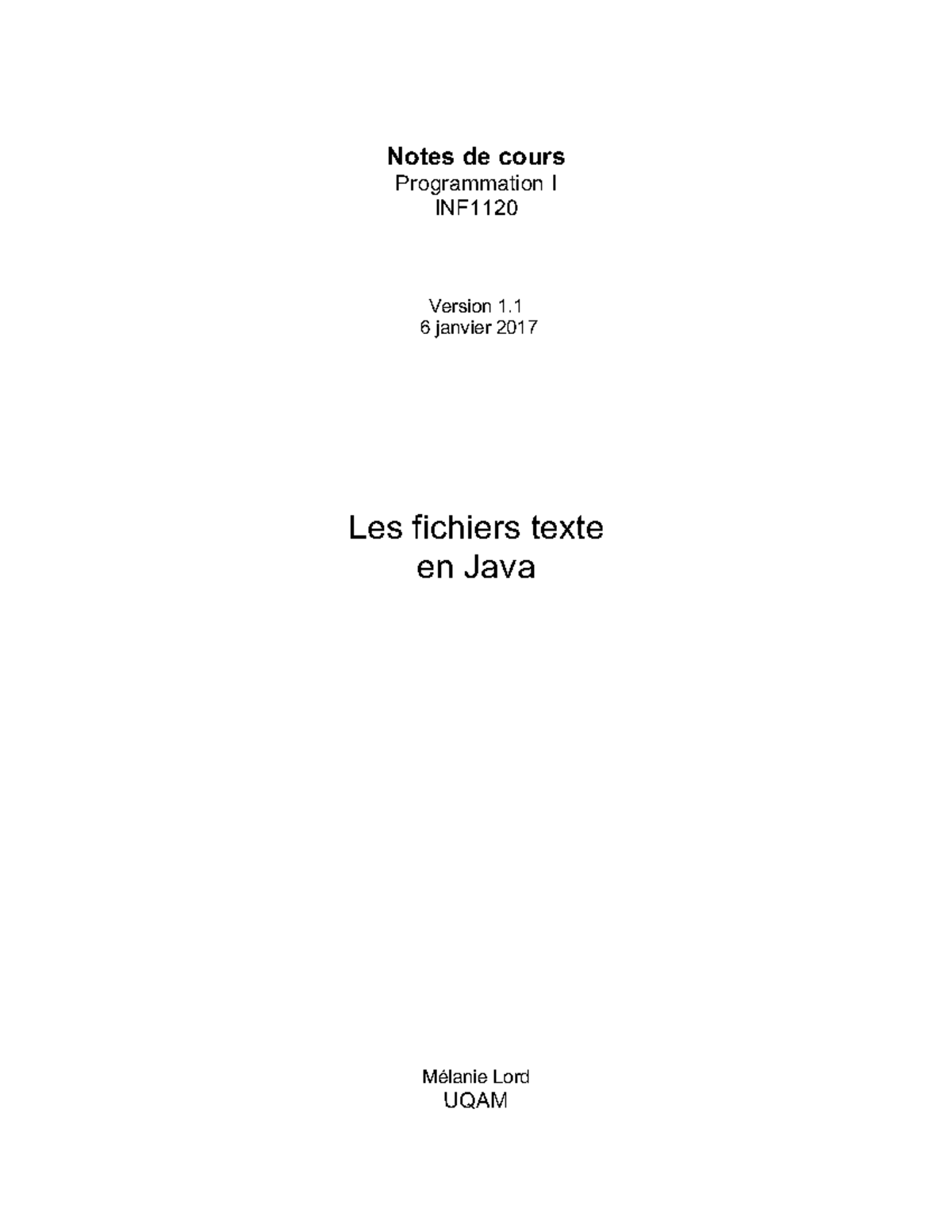 Notes Cours fichiers Texte v1 - Notes de cours Programmation I INF ...