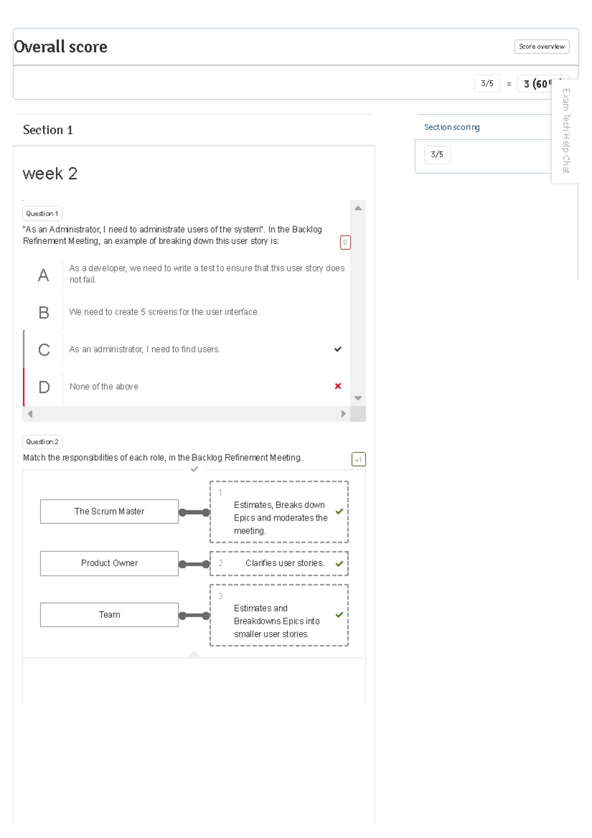 Week 2 excersice - Exercises for scrum coursework - Overall score 3/ 5 ...
